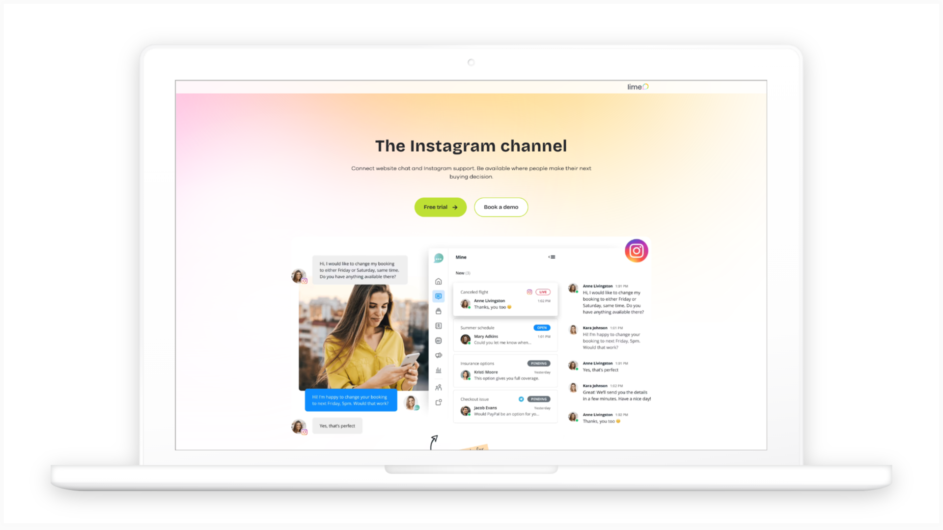 Instagram support & sales - Lime Connect (ex Userlike)