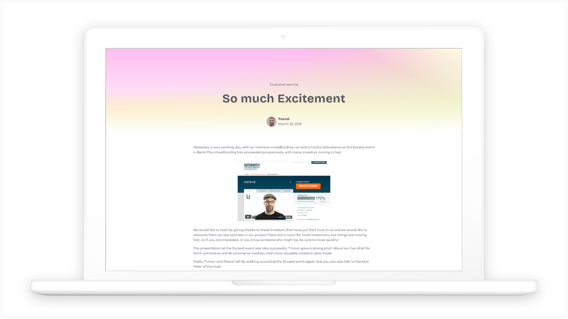Exciting times as Userlike - Lime Connect