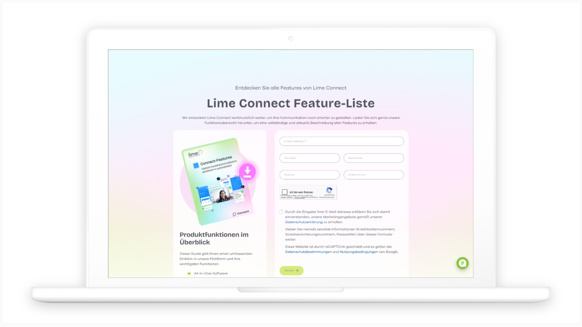 Lime Connect Feature-Liste - Lime Connect